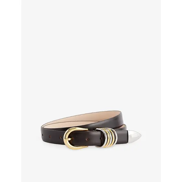 DEHANCHE Hollyhock Mixed Metal Leather Belt - Marrone