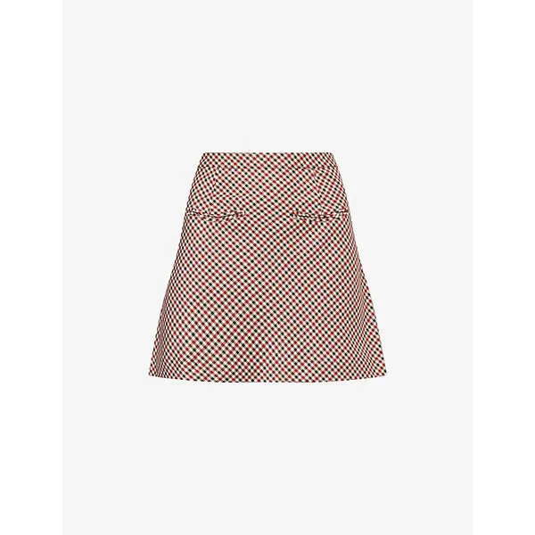 HOUSE OF SUNNY Check-print Stretch-woven Mini Skirt