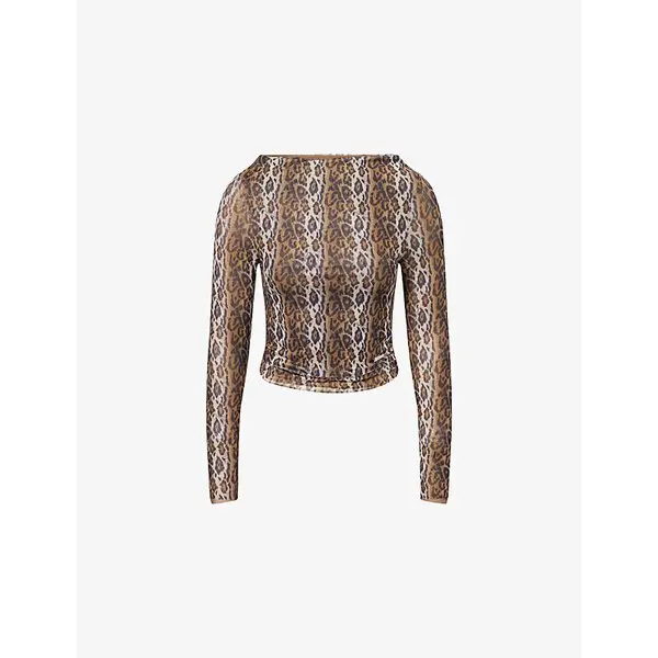HOUSE OF SUNNY Leopard Print Layered Top - Multi