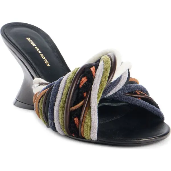 Dries Van Noten Dented Wedge Slide Sandal
