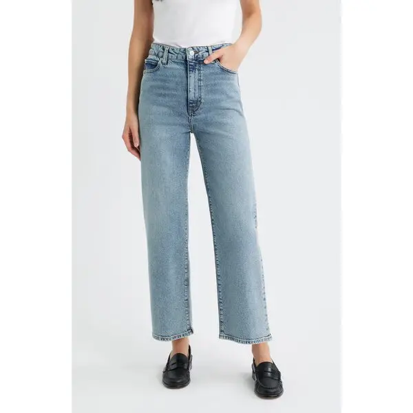 FRAME Wide High-waist Ankle Jeans - Hazy