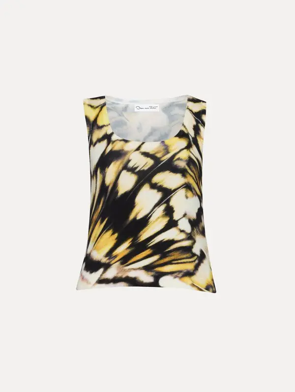 Oscar De La Renta Abstract Butterfly Printed Tank - Multi