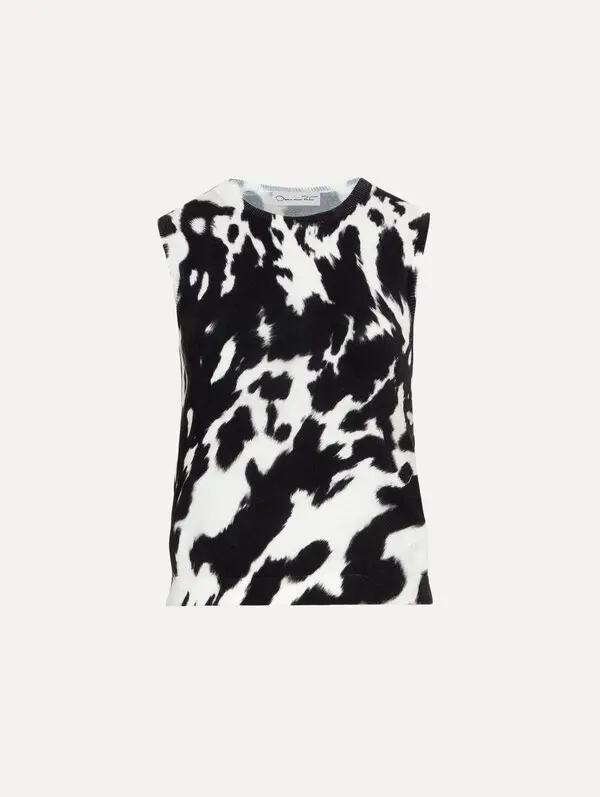 Oscar De La Renta Cowhide Printed Tank - Multi