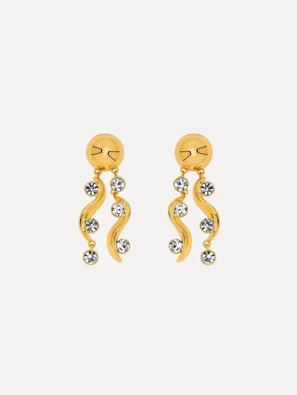 Oscar De La Renta Wave Drop Clip-on Earrings