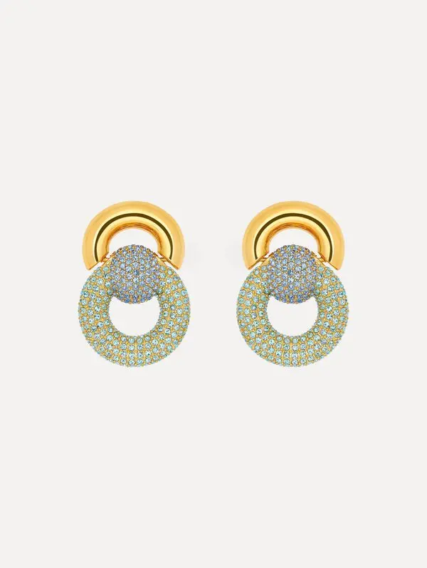 Oscar De La Renta Pav Sphere Drop Clip-on Earrings - Blue