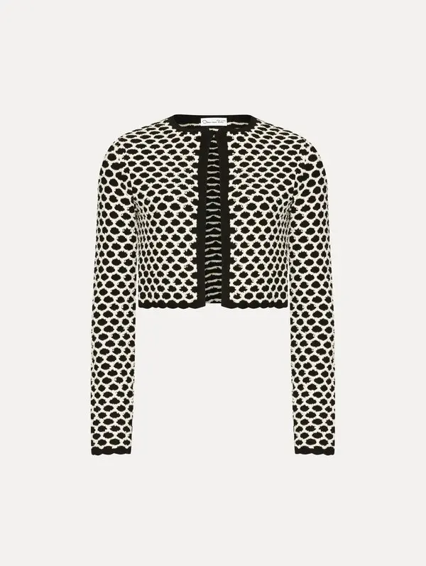 Oscar De La Renta Honeycomb Sequin Knit Cropped Jacket