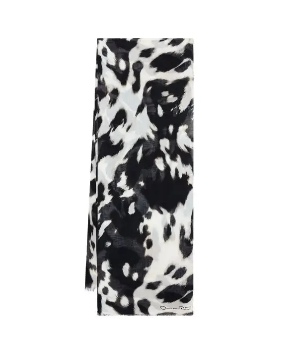 Oscar De La Renta Cow Printed Foulard Scarf - Multi