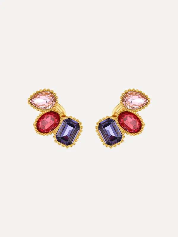 Oscar De La Renta Emerald-cut Scramble Ear Cuffs - Multi