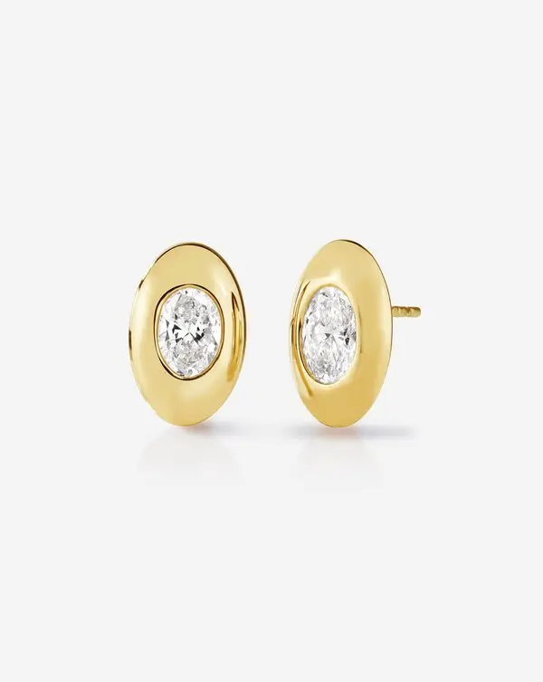 Ring Concierge Framed Oval Lab Diamond Stud Earrings