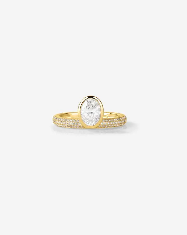 Ring Concierge Framed Oval Pavé Lab Diamond Ring