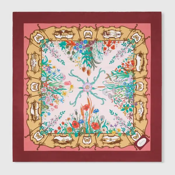 Gucci Printed Silk Twill Carré Silk