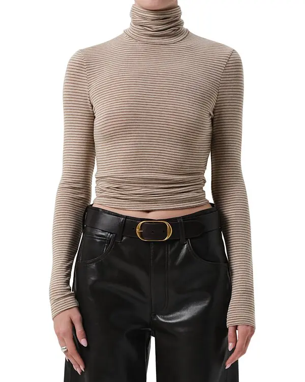 Citizens Of Humanity Caradene Turtleneck Top - Chiltern Oatmeal Stripe