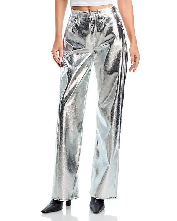 Rag & Bone Logan Faux Leather Wide Leg Jeans