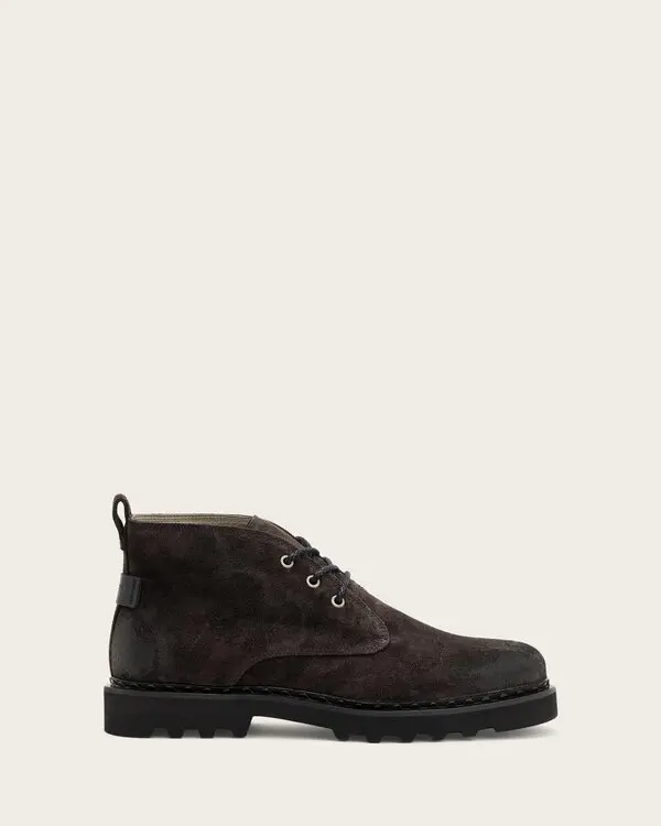 All Saints Skiff Suede Boots - Warm Grey