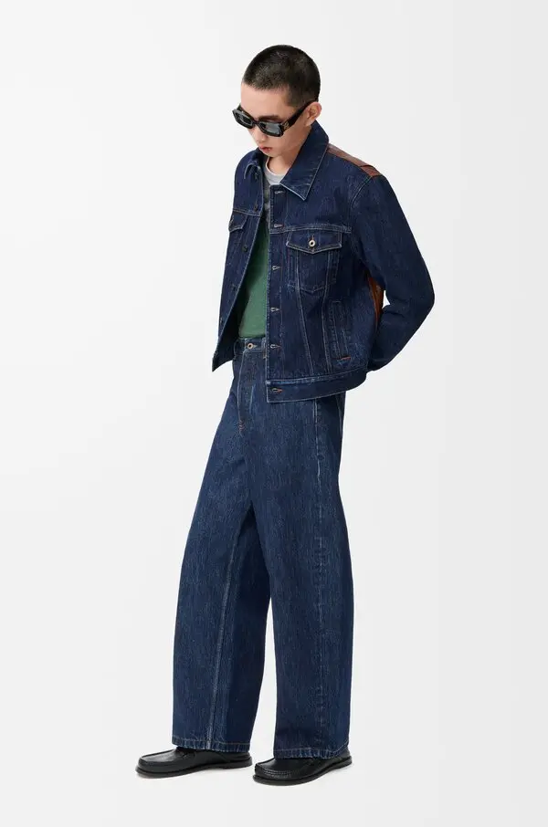 Loewe Hybrid Denim And Leather Jacket