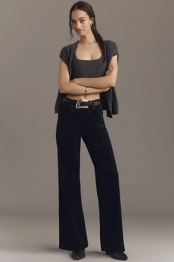 FRAME Le Slim Palazzo Corduroy High-rise Wide-leg Jeans