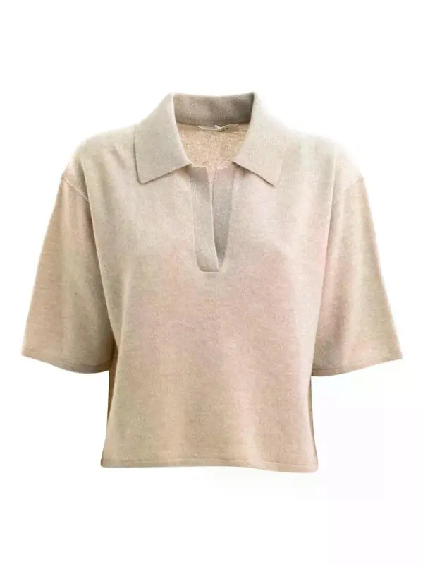 LISA YANG Polo-neck Cashmere Top - Neutrals