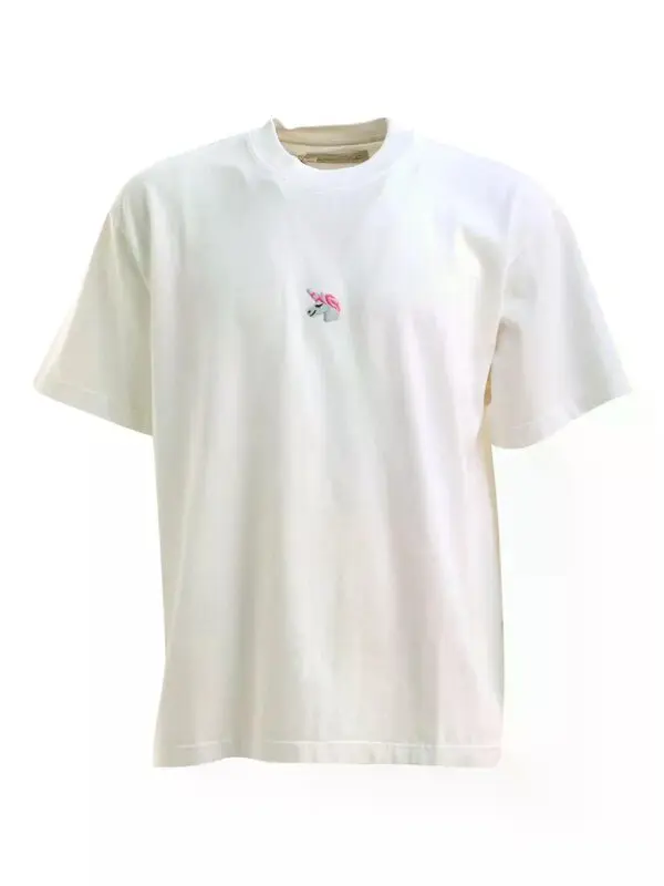 ALBERTO BRESCI Embroidered-unicorn T-shirt - White