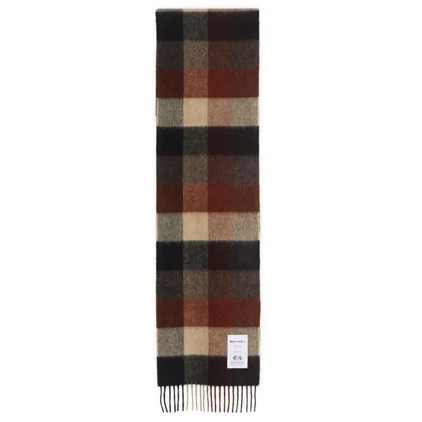 Norse Projects Norse Moon Merino Lambswool Checked Scarf - Espresso
