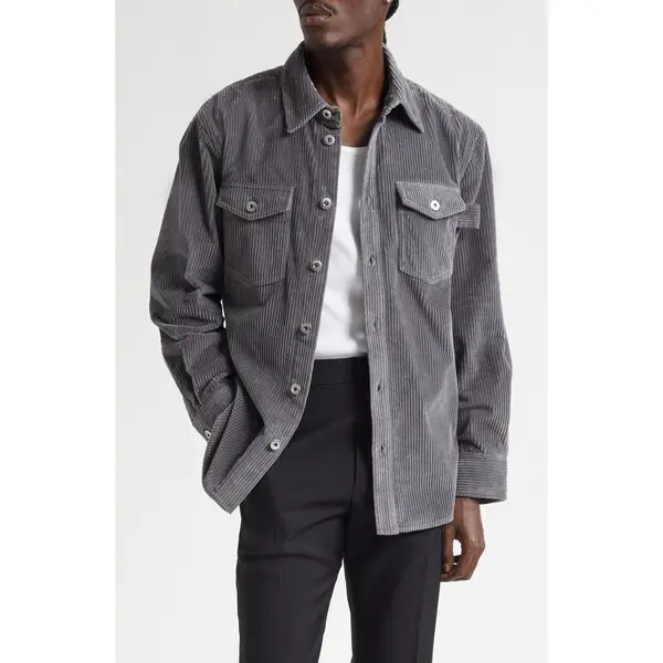 Bottega Veneta Matte Cotton Corduroy Button-up Shirt