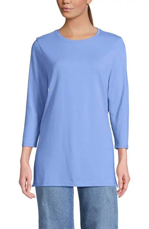 LANDS' END Supima Cotton Tunic - Clear Blue Sky