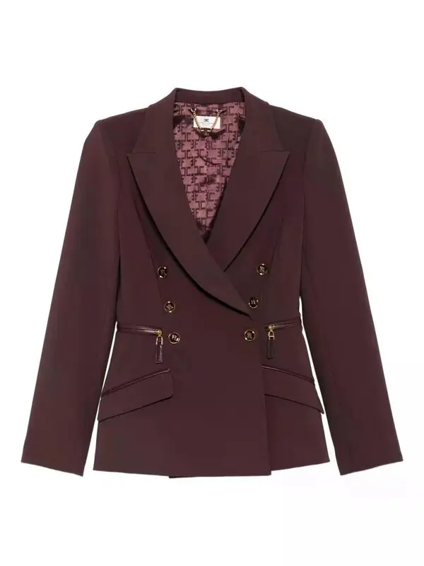 Elisabetta Franchi Double-breasted Zip-detail Jacket - Red