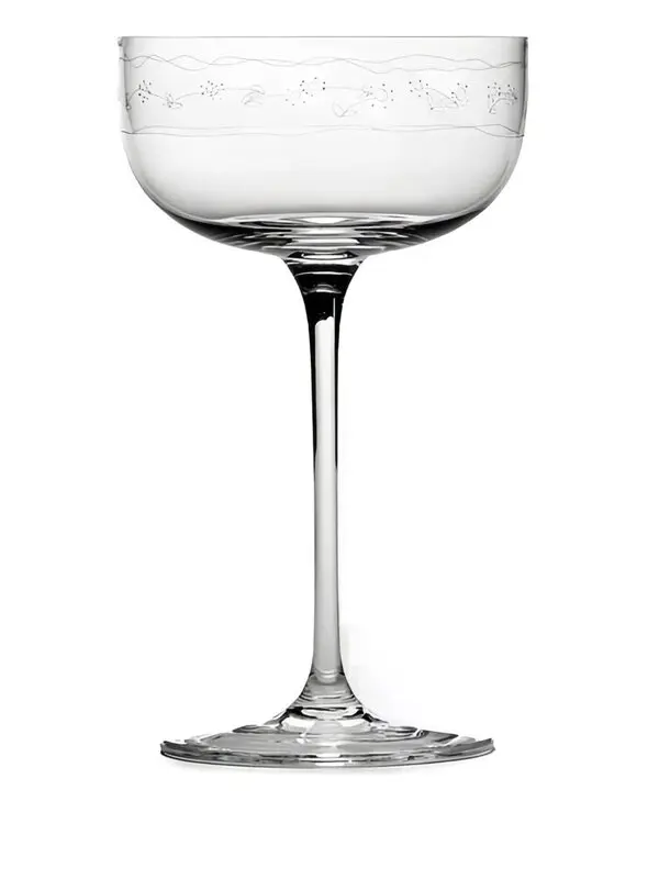SERAX X Marni Anemone Vaniglia Midnight Flowers Champagne Glass - White