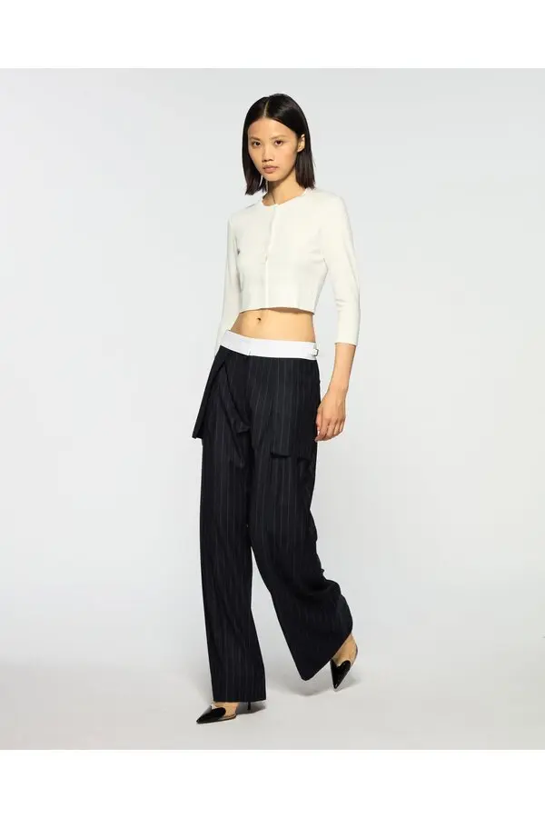 Serena Bute Inside Out Pinstripe Wool Trousers