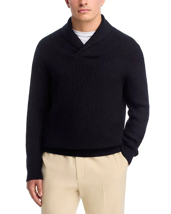 Vince Shaker Shawl Collar Sweater - Black