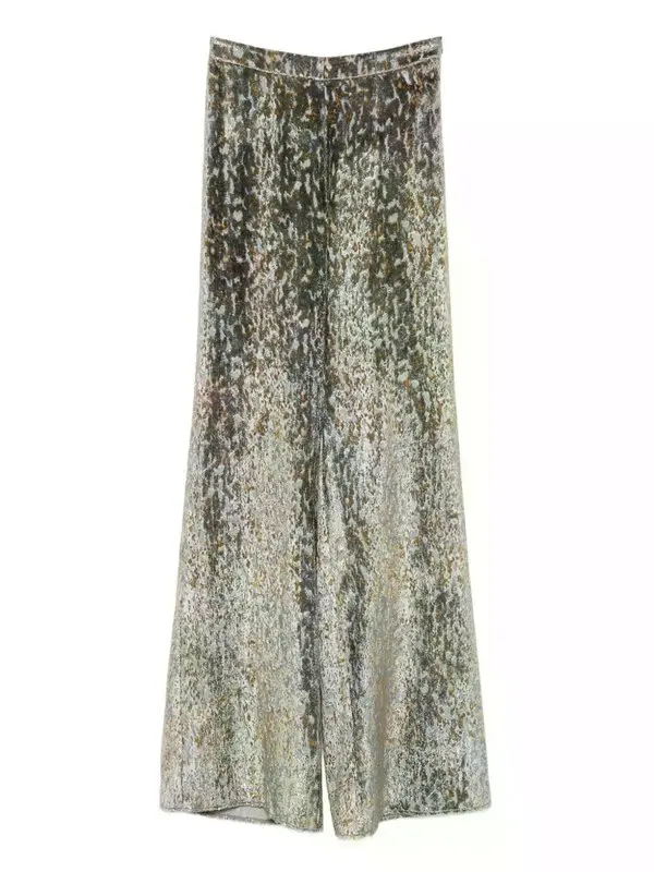 FORTE_FORTE Animal-patterned Wide-leg Trousers