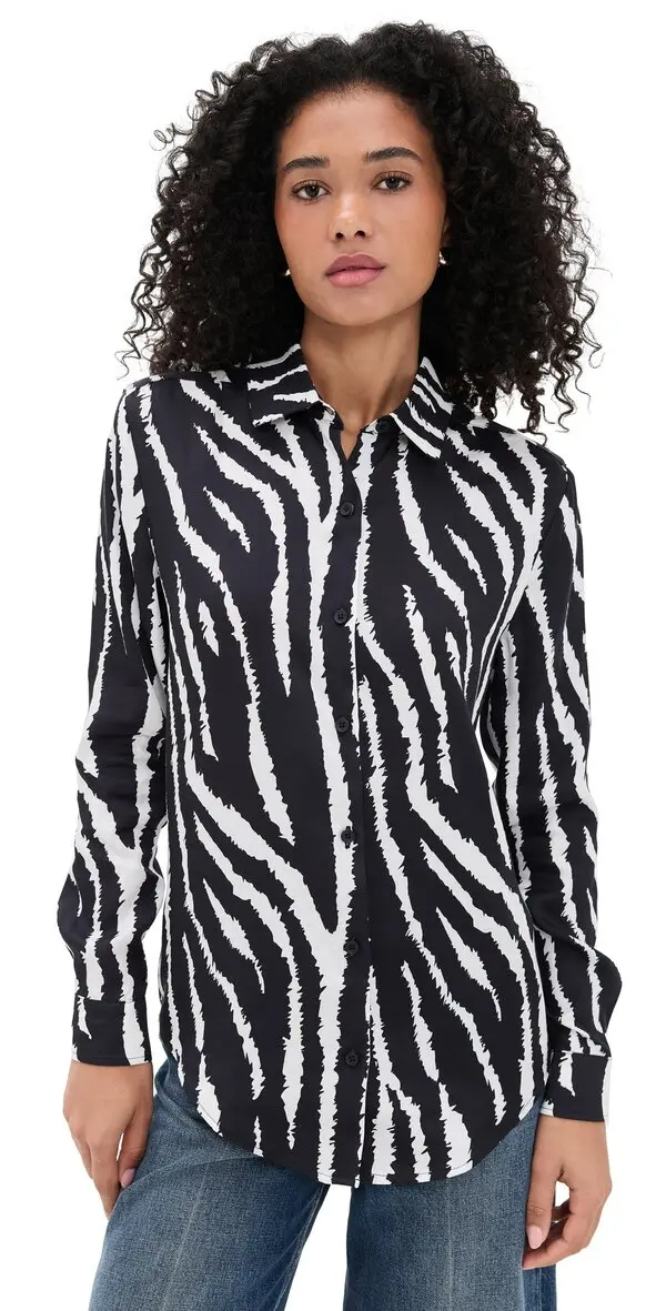 BRUCEGLEN Print Button-up Blouse - Zebra