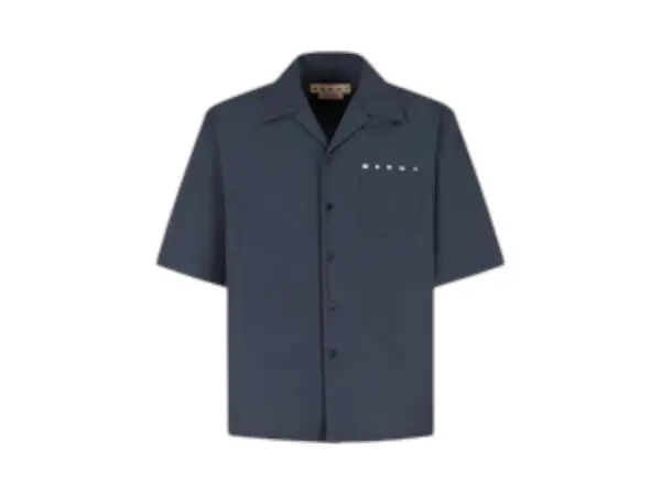 Marni Hidden Logo Organic Poplin Bowling Shirt