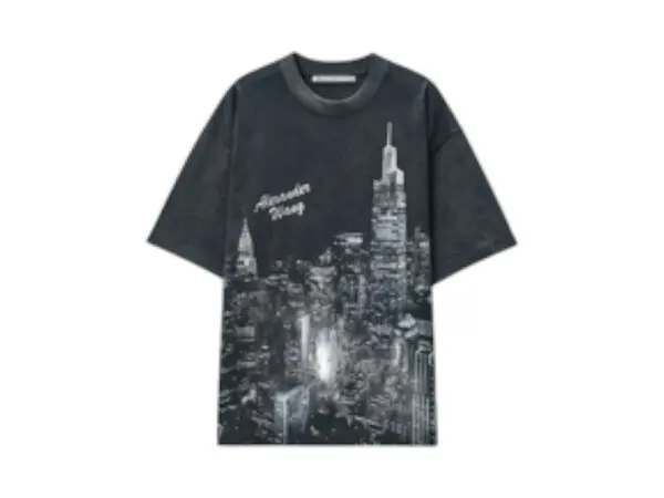 Alexander Wang Allover Hotfix Graphic Short Sleeve T-shirt - Washed Black