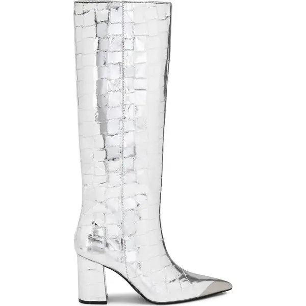 Kurt Geiger Regent Knee High Boots - Silver