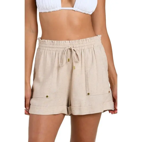 La Blanca Delphine Coast Cover-up Shorts - Taupe