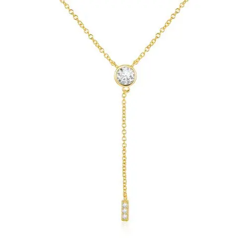 UNTAMED PETALS Pilar Crystal Drop Pendant - Silver