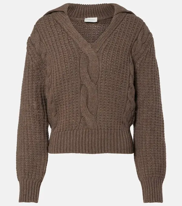 Magda Butrym Cashmere V-neck Sweater - Brown