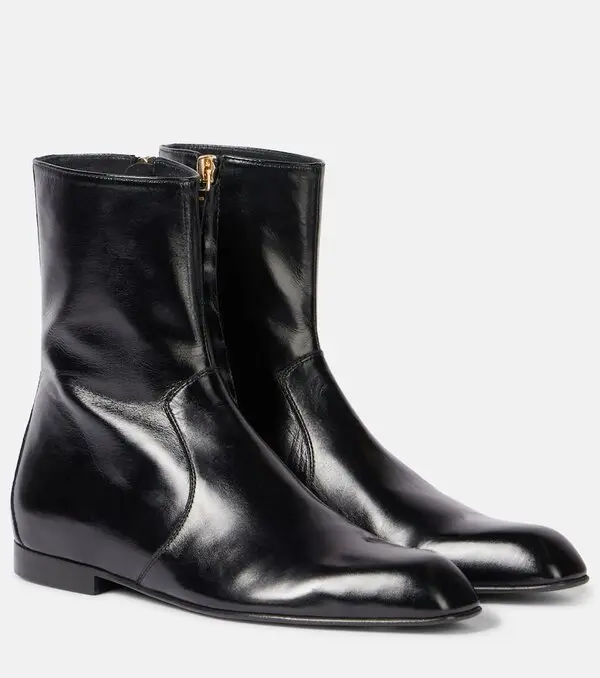 Khaite Colt Leather Ankle Boots - Black