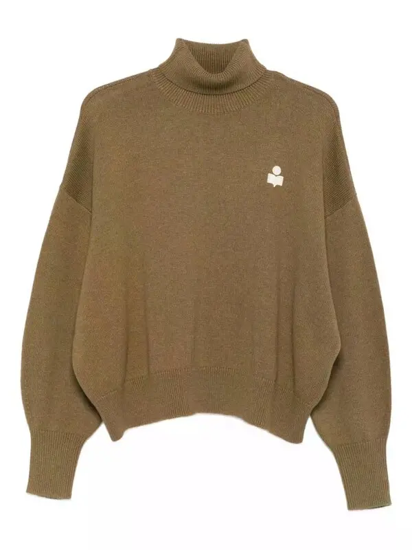 MARANT ETOILE Turtleneck Balloon-sleeve Sweater - Green