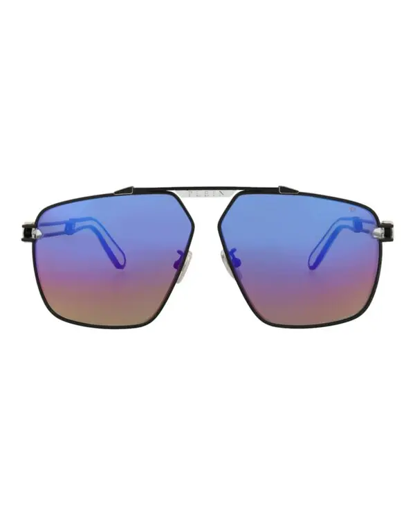 Philipp Plein Aviator-frame Titanium Sunglasses - Black Black Multicolor (spp049m/63/0541)