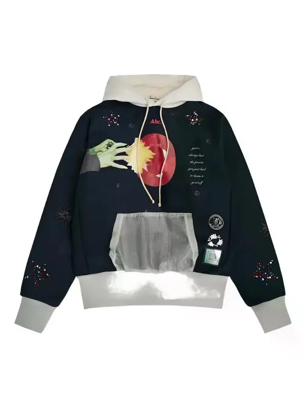 ADVISORY BOARD CRYSTALS Crystal-embellished Hoodie - Blue