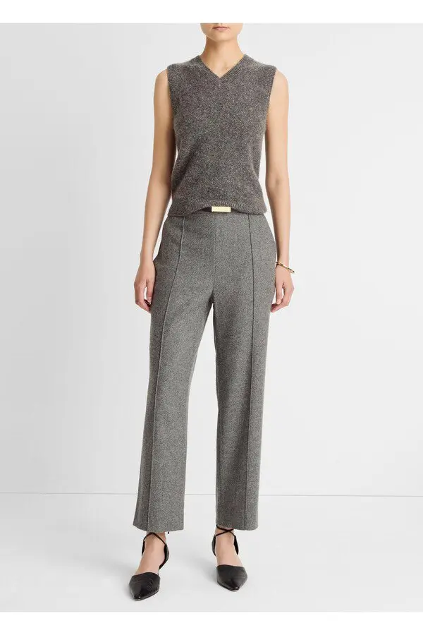 Vince Italian Wool-blend Pull-on Pant - Gray