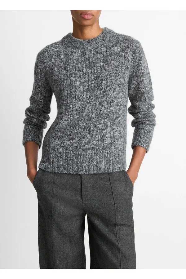 Vince Marled Crew Neck Sweater - Grey