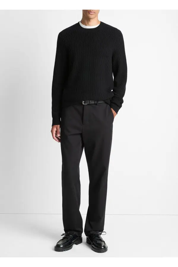 Vince Owen Athletic Cotton Officer Chino - Black