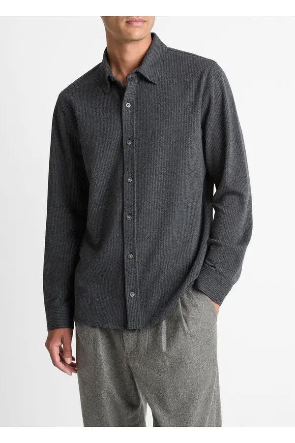 Vince Pinstripe Jacquard Cotton-blend Shirt