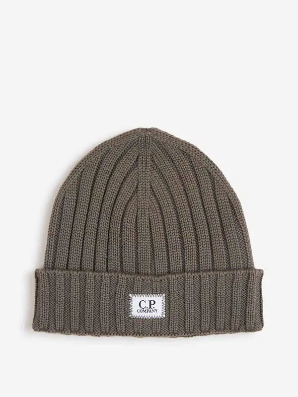 C.P. COMPANY Wool Knit Beanie - Brown
