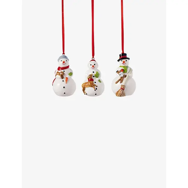 VILLEROY & BOCH Nostalgic Ornaments Snowman Christmas Decorations Set Of Three - One-color