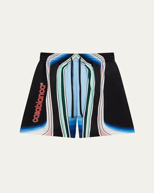 Casablanca Silk Striped Shorts