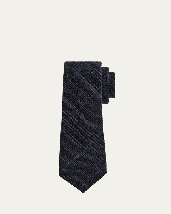 Ralph Lauren Wool, Silk, And Cashmere Glen Plaid Neck Tie - Mgnrl