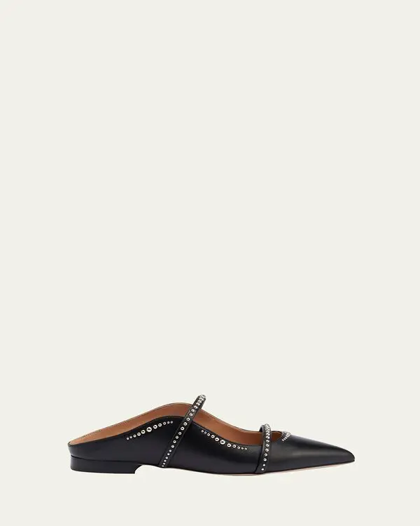 MALONE SOULIERS Maureen Studded Leather Flat Mules
